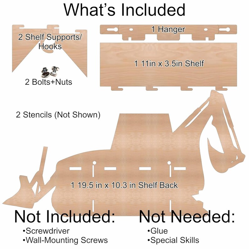 Backhoe Construction Truck STENCILS INCLUDED + How-to Video - Paintable ...