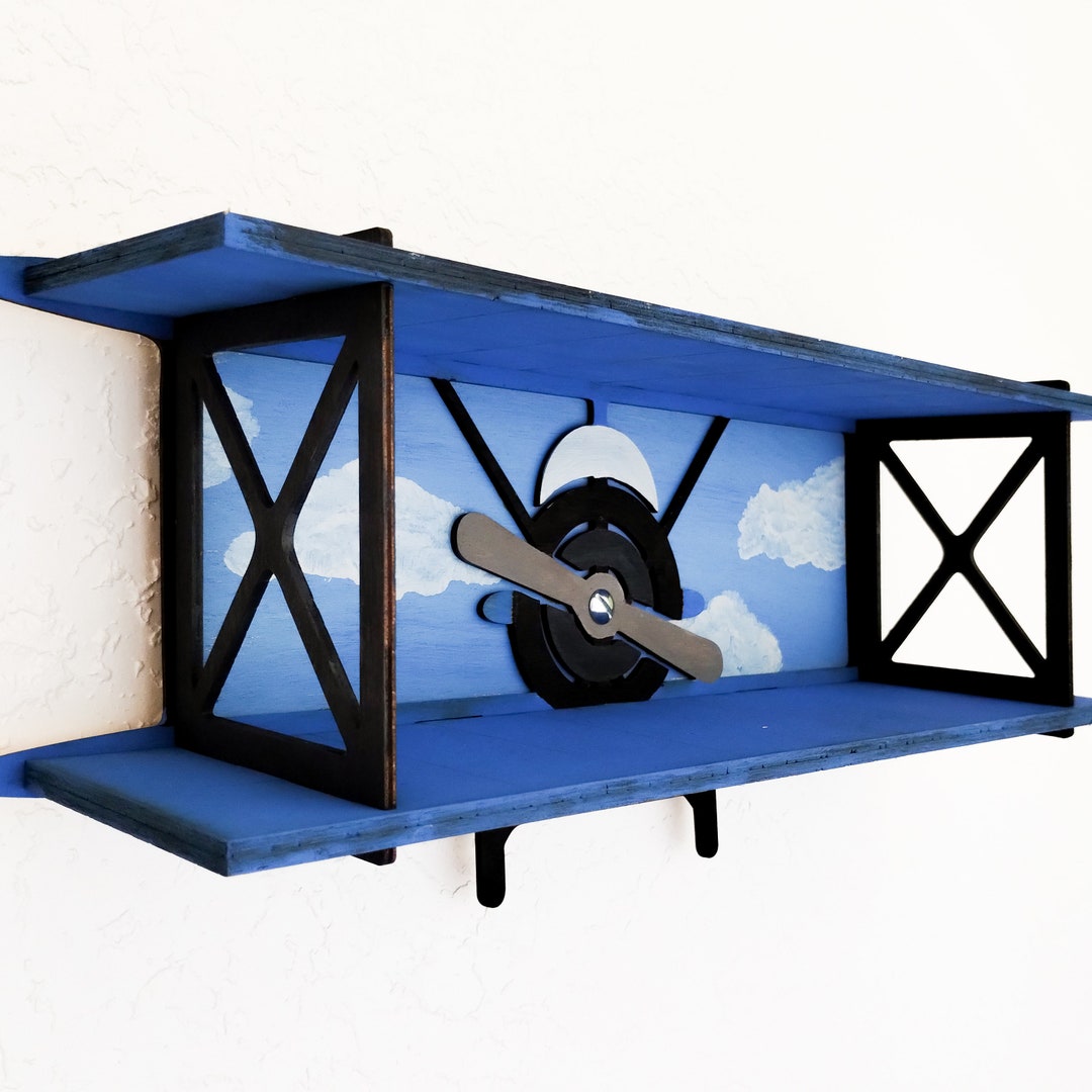 Biplane Airplane Display Shelf + How-to Video -- Paintable Wood Shelf ...