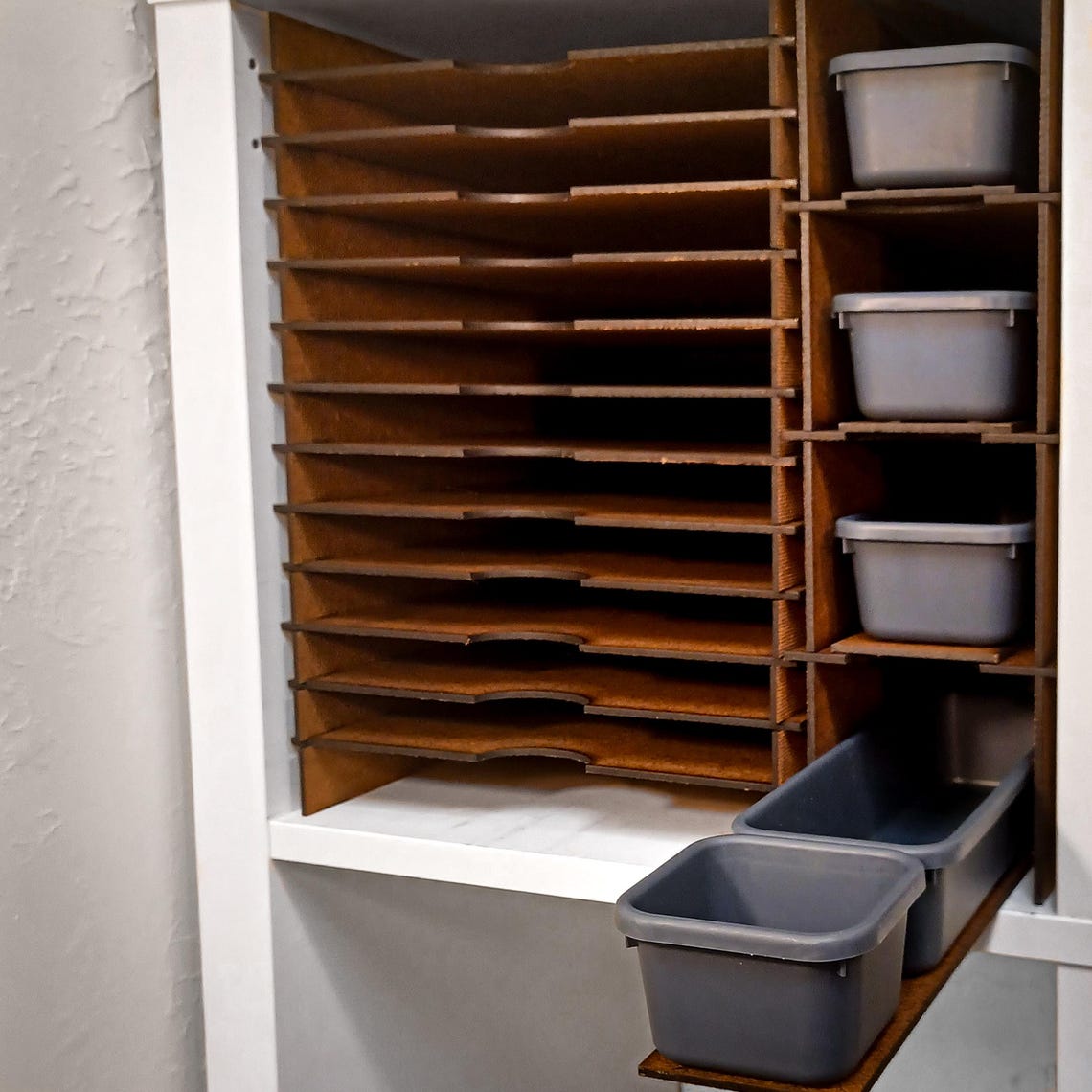 12 Shelf Insert for Letter & Legal Size Paper With Office Supply Bins ...