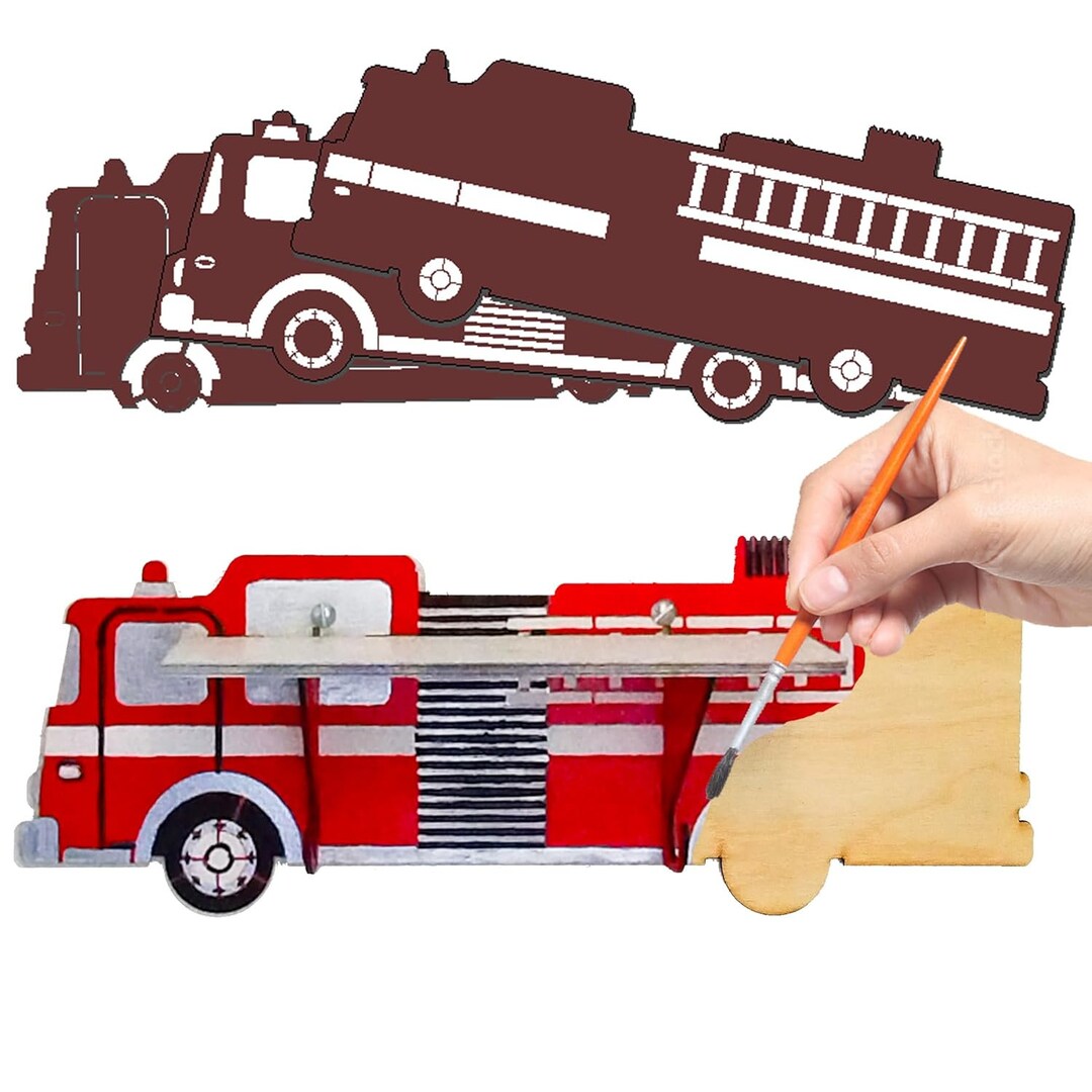 Firefighter's Firetruck STENCILS INCLUDED + How-to Video -- Paintable ...