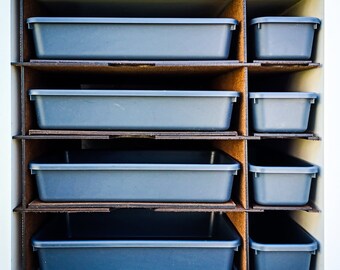 12 Shelf Insert for Letter & Legal Size Paper With Office Supply Bins ...