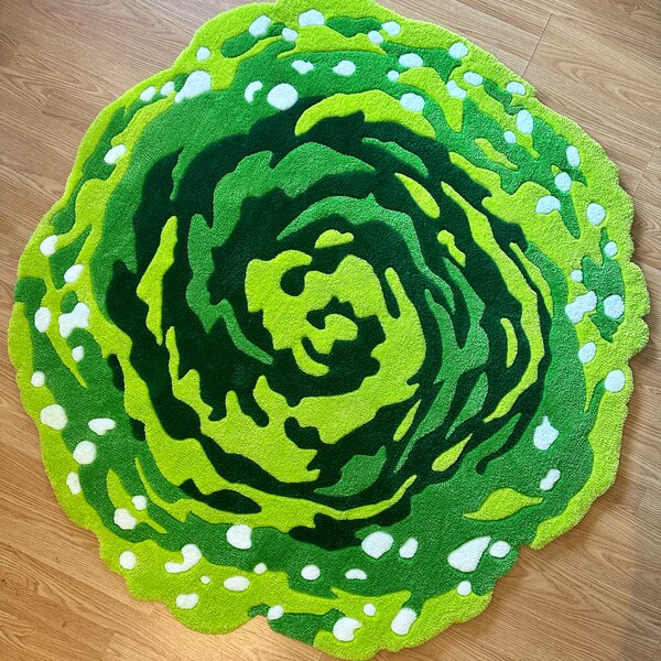 Rick and Morty Portal Tufted Rug - Etsy