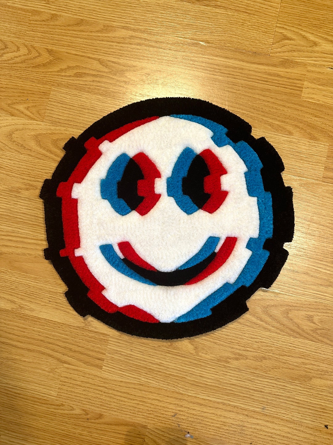 Old School 3D Smiley Face Hand Tufted Rug Unique Gift - Etsy