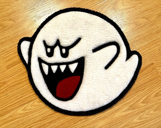 Super Mario Boo Hand Tufted Rug - Unique Gift - Etsy