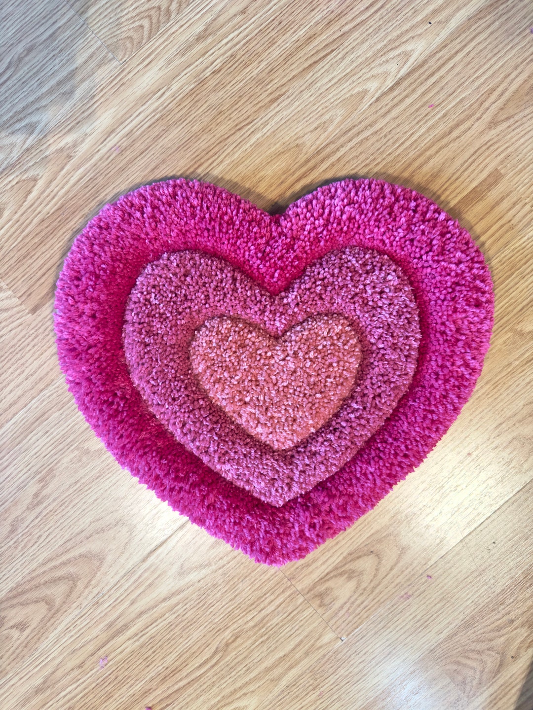 3D Beveled Heart in a Heart Tufted Rug Unique Gift - Etsy
