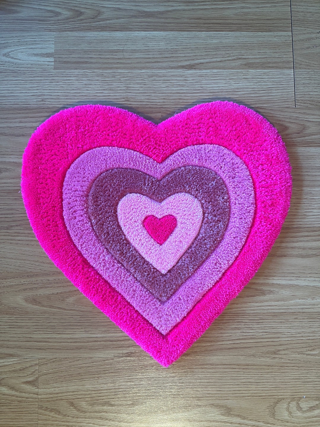 Heart in a Heart Tufted Rug Unique Gift - Etsy