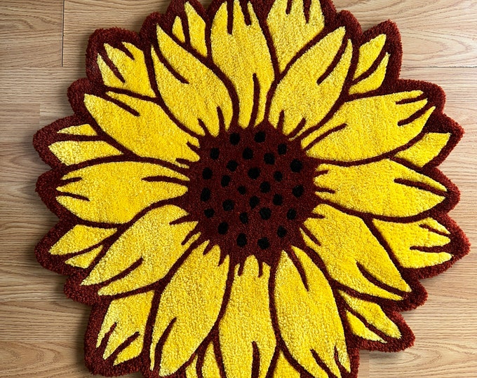 Sunflower Hand Tufted Rug - Etsy