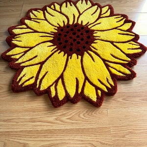 Sunflower Hand Tufted Rug - Etsy