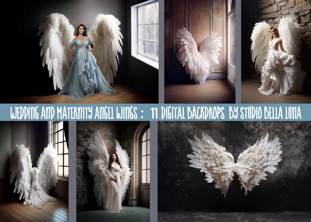 11 Maternity Angel Wings Digital Backgrounds, Fine Art Textures ...