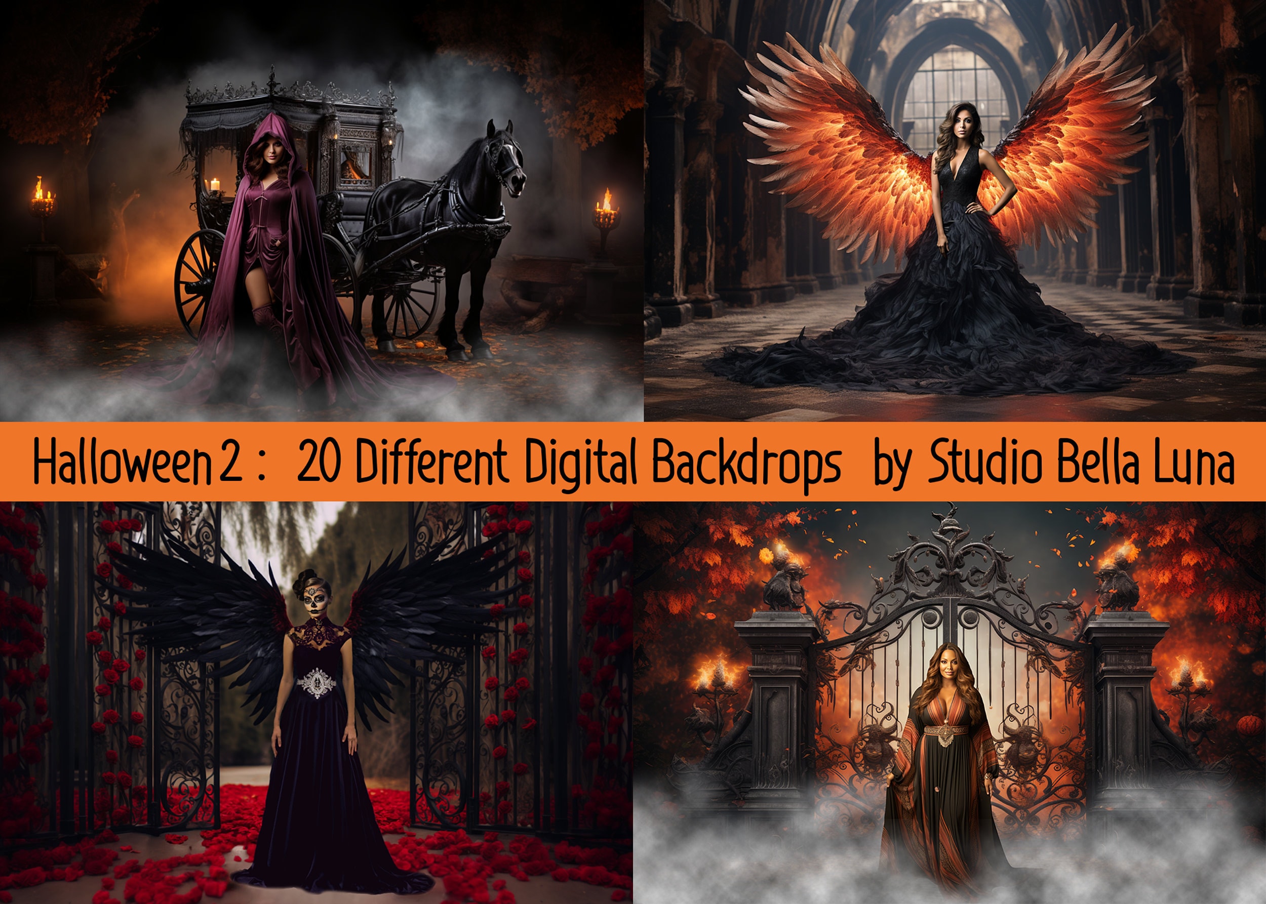 20X Goth Gothic Halloween Backgrounds Photography Mini Sessions Digital ...