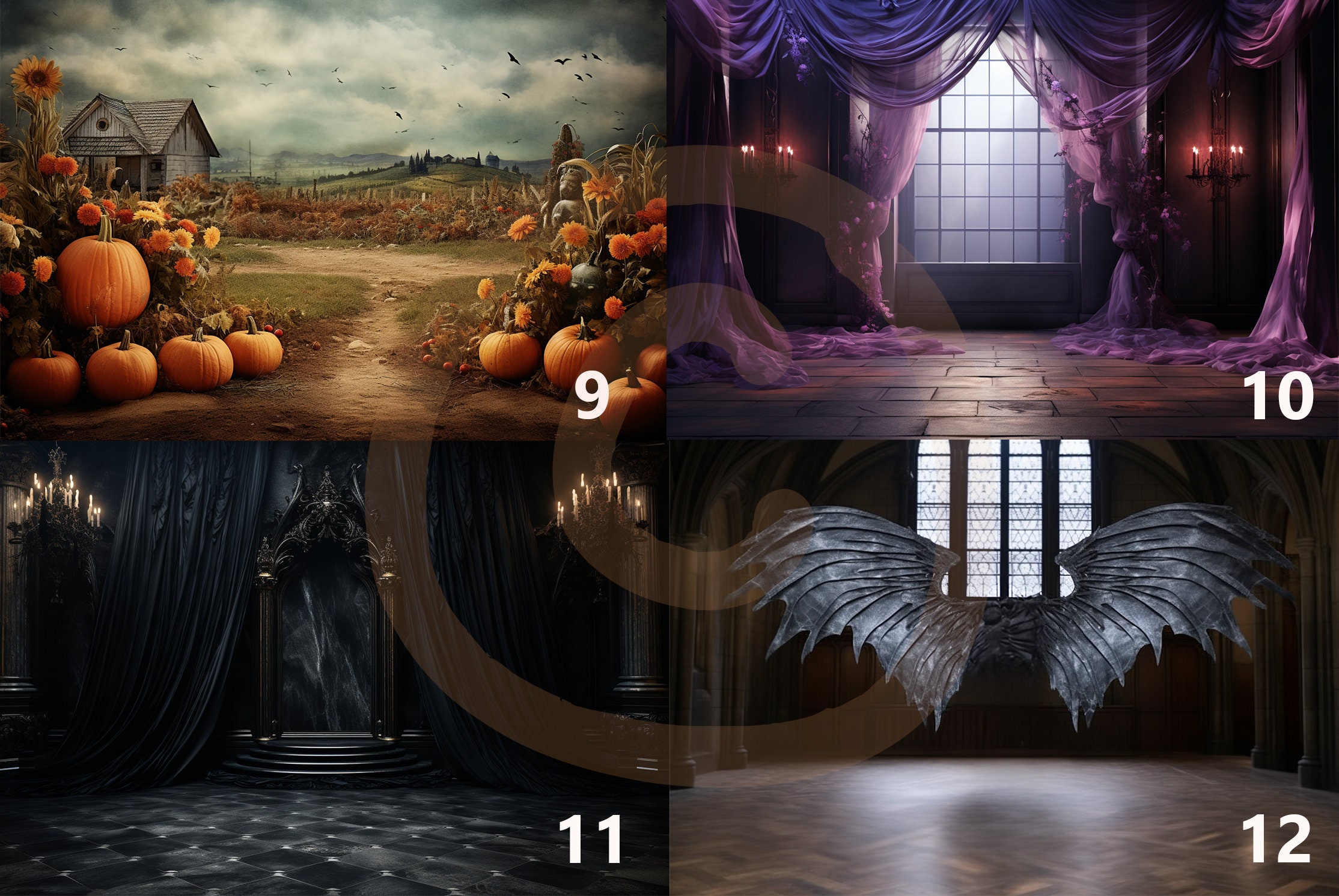 20X Goth Gothic Halloween Backgrounds Photography Mini Sessions Digital ...