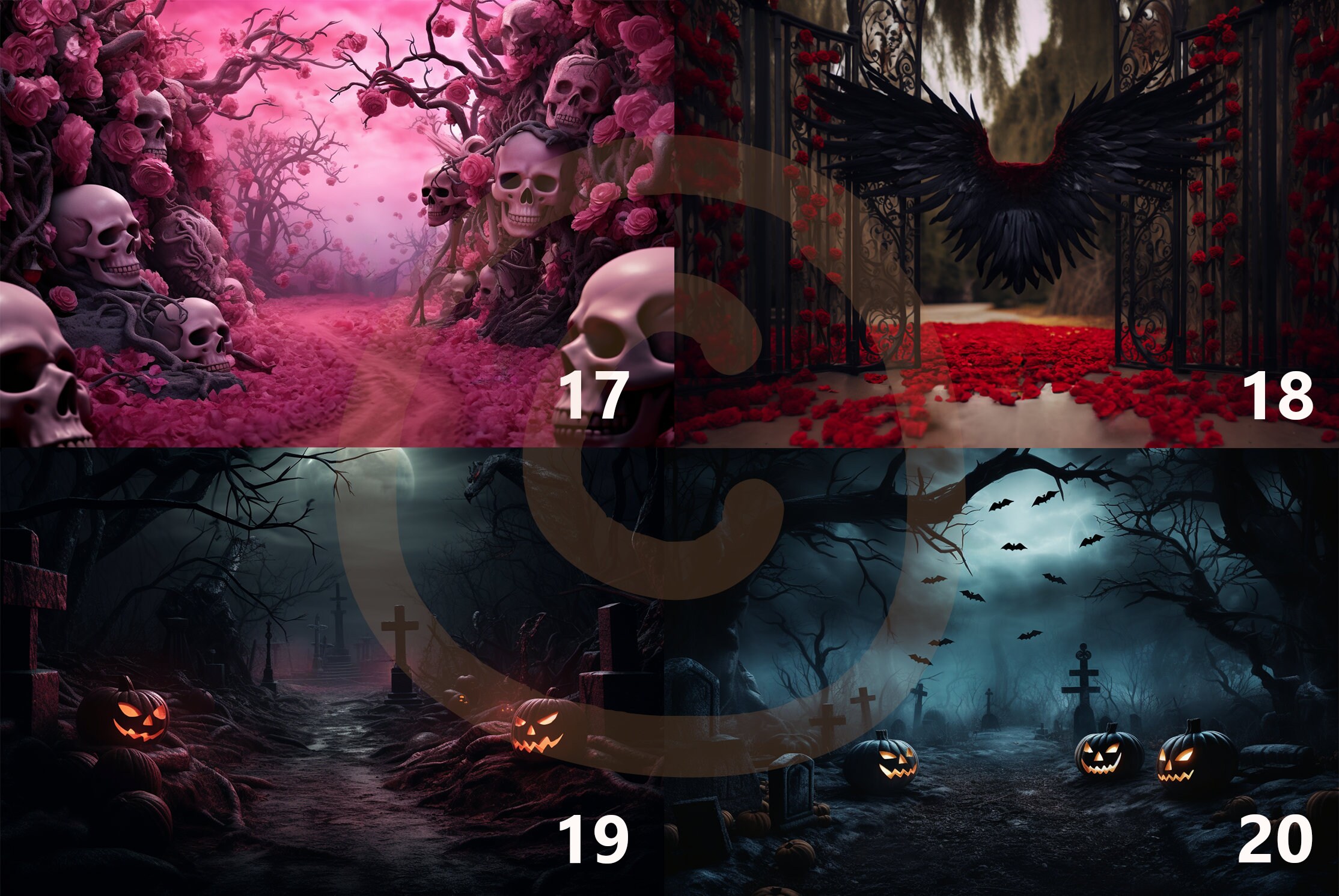 20X Goth Gothic Halloween Backgrounds Photography Mini Sessions Digital ...