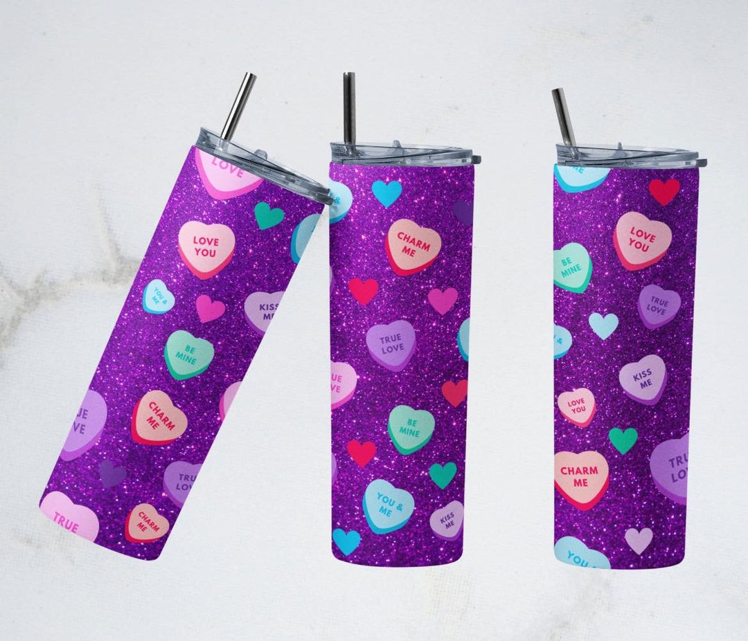 NOT A DIGITAL, Faux Pink Purple Conversation Hearts, Sublimation ...