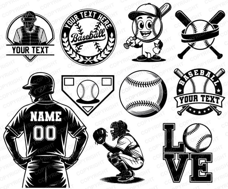 Baseball SVG Bundle, Monogram Designs (digital Download) - Etsy