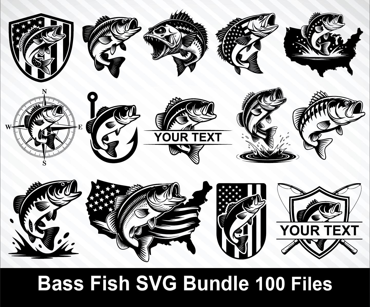 Bass Fish SVG Bundle | Largemouth Fishing Designs (100 Files) - Etsy