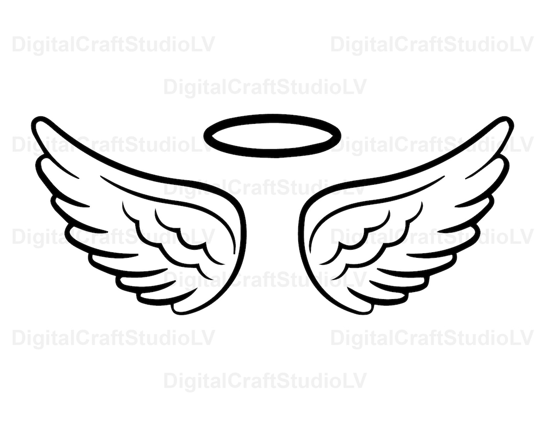 Halo Svg, Angle Wing Svg, Memorial Svg, Cut File for Cricut, Svg Eps ...