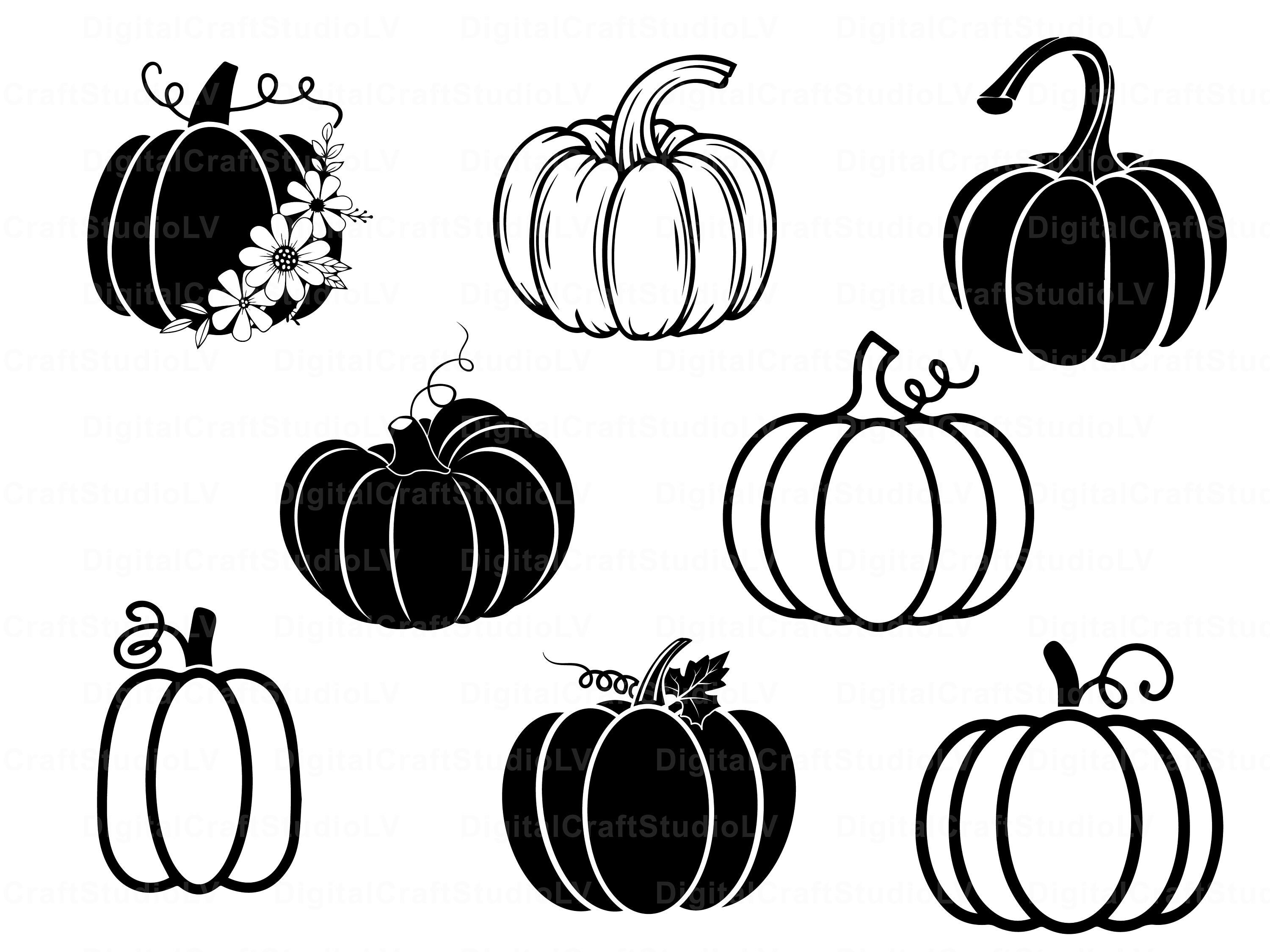 Pumpkin Cut File, Pumpkin Svg Bundle, Halloween Svg, Floral Pumpkin Svg ...