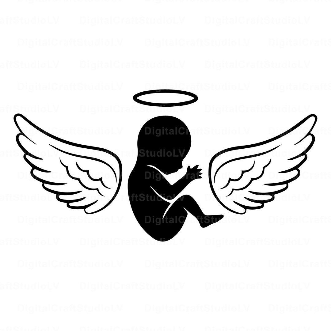 Angel Wing Svg, Baby Lose Memorial Svg, Halo Svg, Baby Footprint, Cut ...