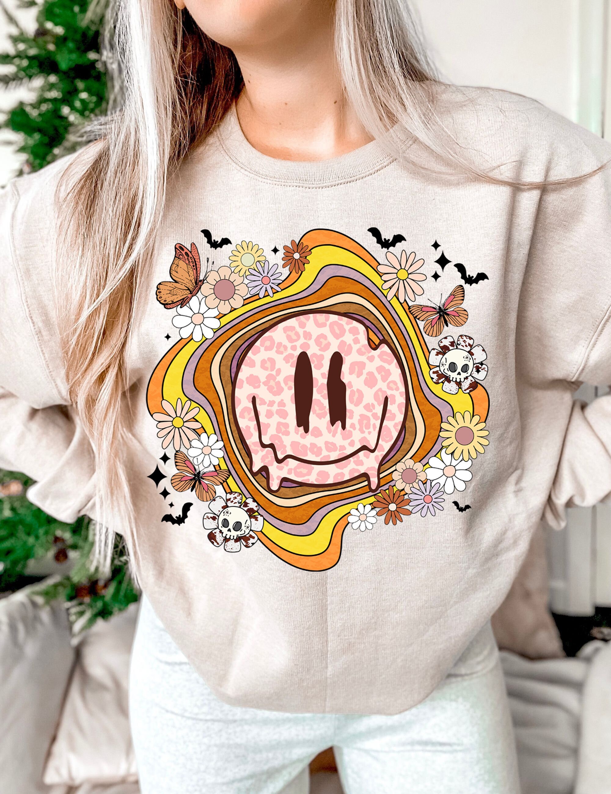 Smiley Face Groovy Png, Halloween Png, Smiley Face Png, Fall Png ...