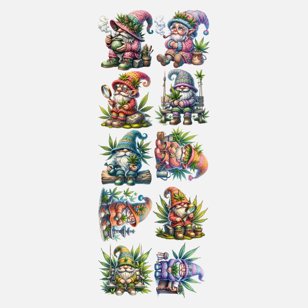 DTF Gang Sheet – Cannabis Garden Gnome Designs – Ready to Press ...