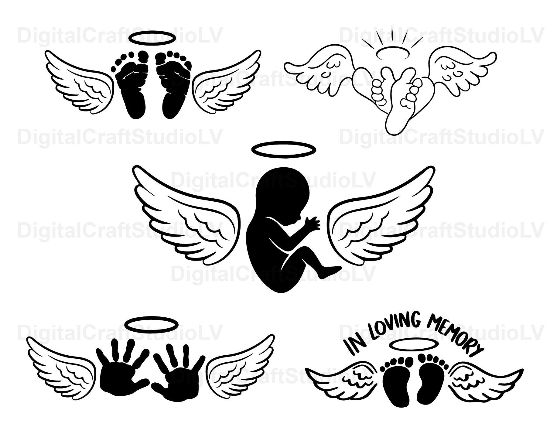 Baby Loss Memorial Svg Bundle, Memorial Svg, Baby Footprint, Baba Lose ...