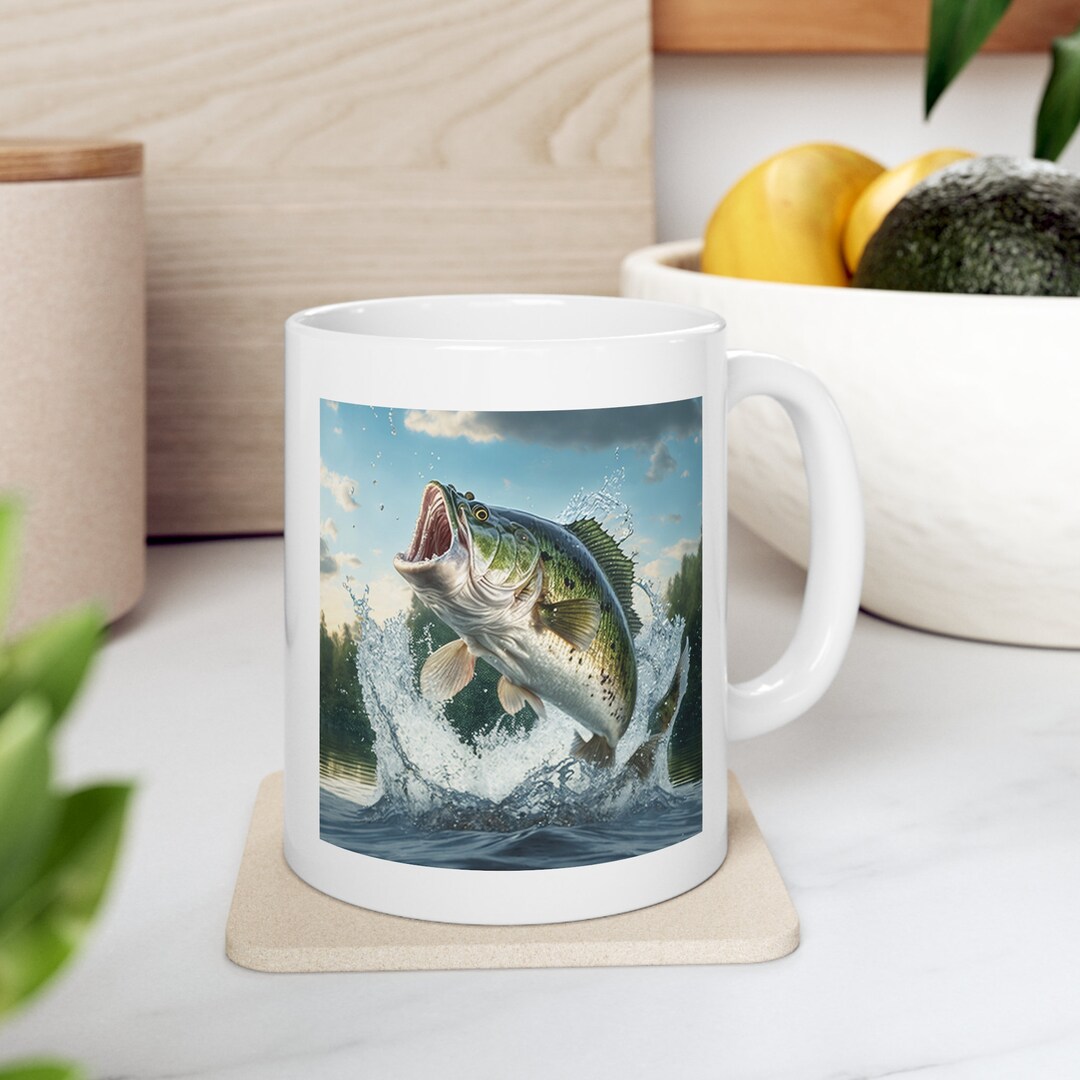 Large Mouth Bass Mug, Fish Mug,bass Fish Mug - Etsy