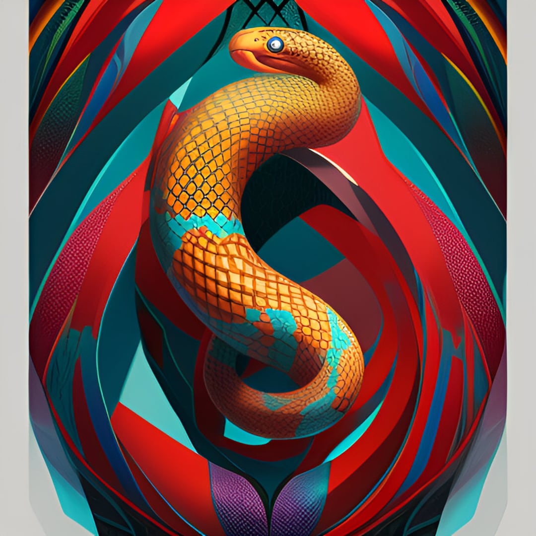 Ai Digital Art, Snake, Colorful - Etsy