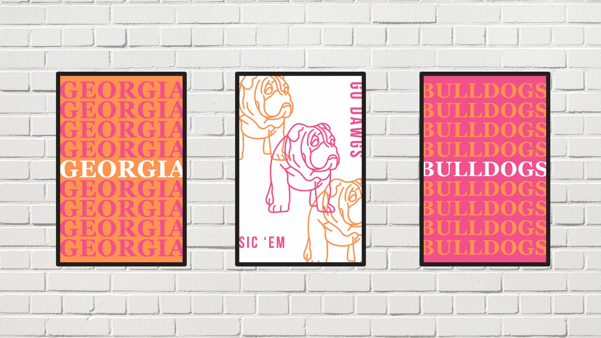 Preppy University of Georgia Prints (set of 3) - Instant Download - Etsy