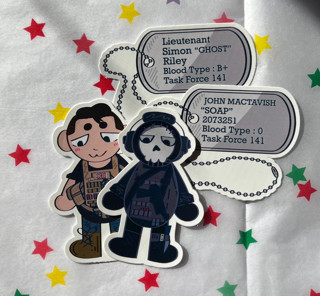 COD Stickers: Ghost & Soap - Dog Tags - Etsy