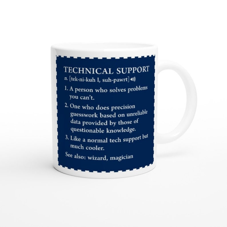 Funny Tech Support Checklist Mug Helpdesk Tea & Coffee Mug for Office ...