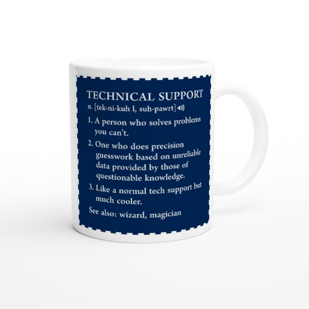 Funny Tech Support Checklist Mug - Helpdesk Tea & Coffee Mug for Office ...