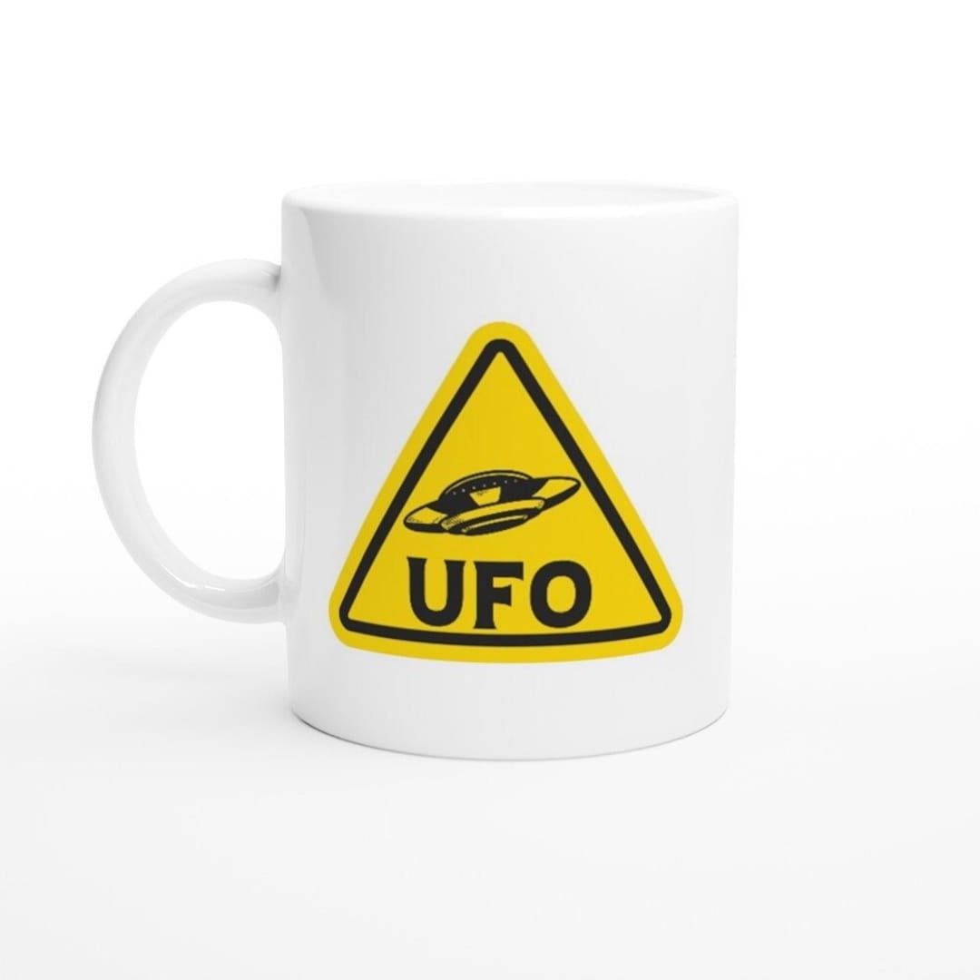 UFO Alert Mug: Yellow Warning Sign, Gift for Alien Fans - Etsy