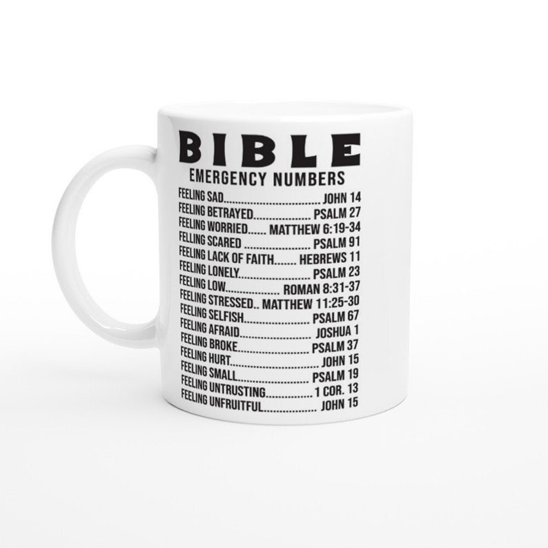 Bible Emergency Numbers Mug: Jesus Christ, Christian, Catholic Humour ...