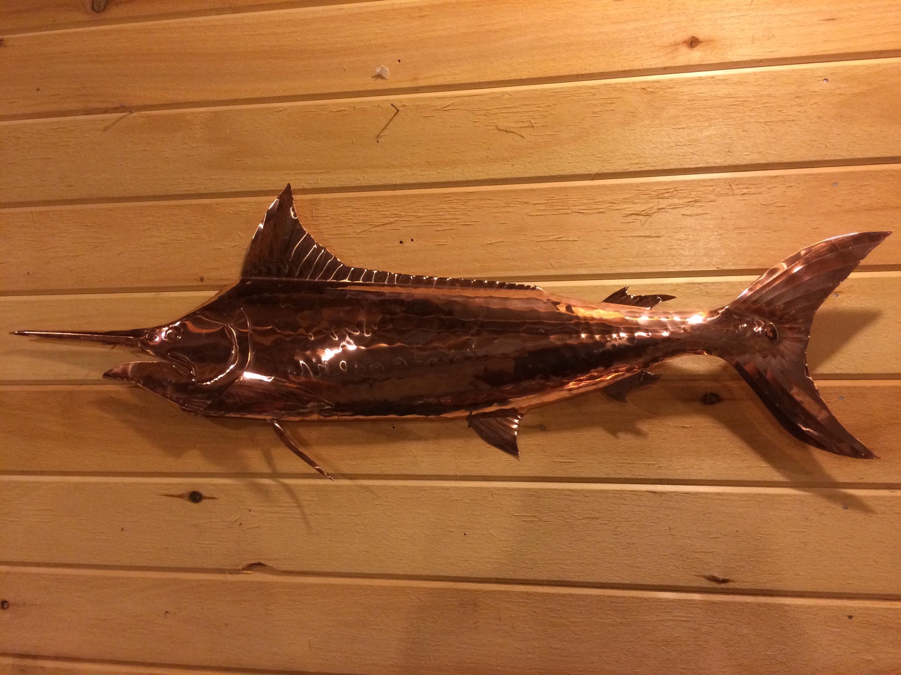Hand Drawn Cut and Hammered Copper Marlin! - Etsy