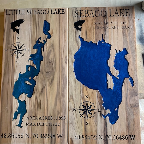 Map of Lake With Resin - Etsy