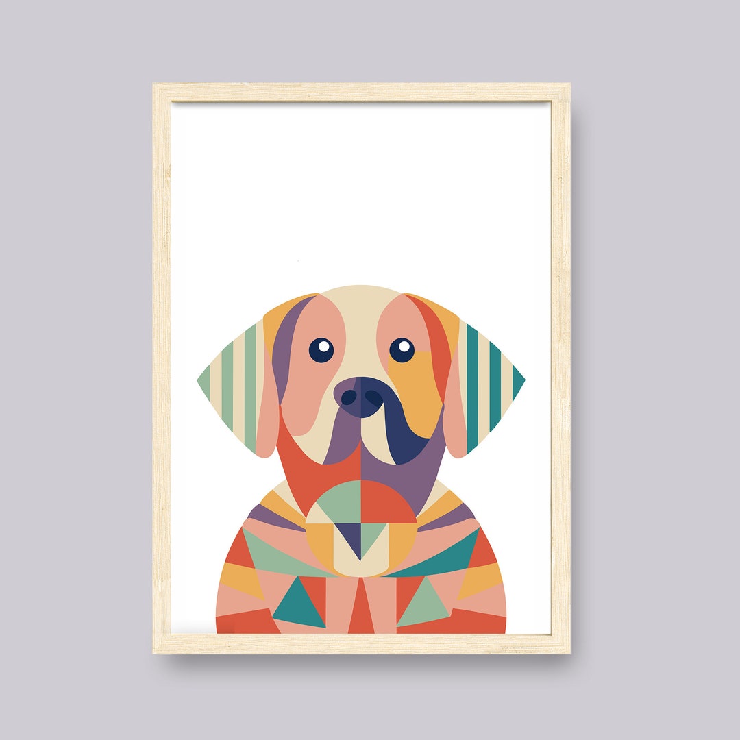 Bauhaus Style Geometric Dog Wall Art Dog Wall Decor Dog Pop - Etsy