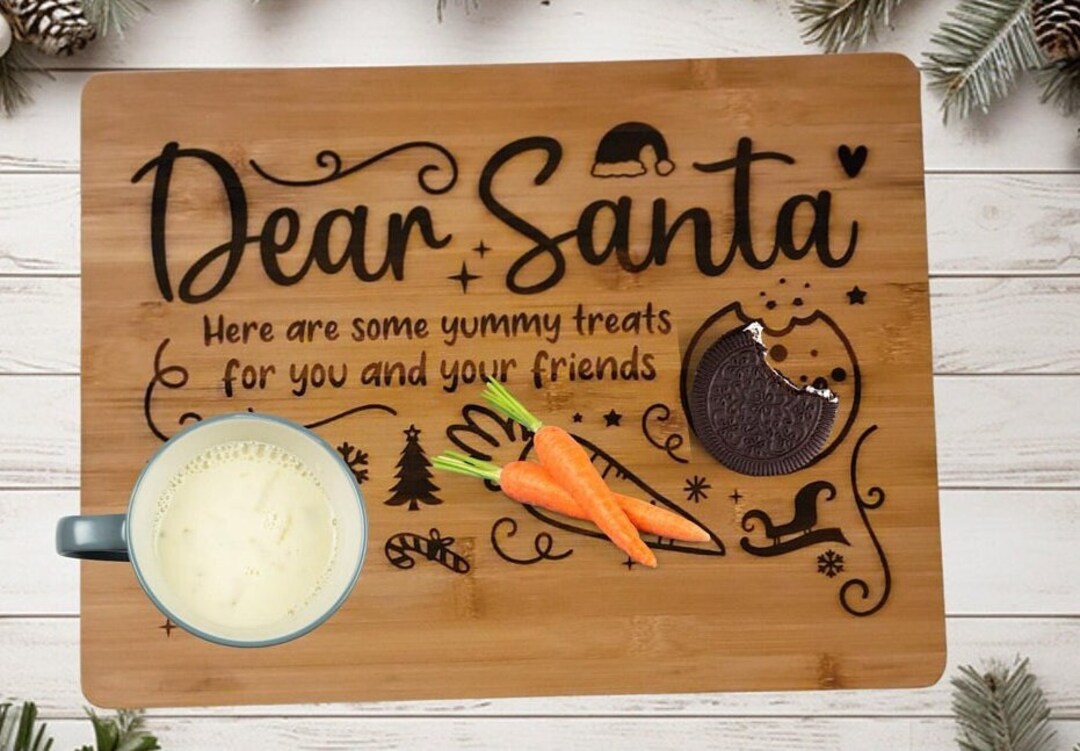 Santa Snack Trays, Christmas Cutting Boards, Santa Treats, Personalized ...
