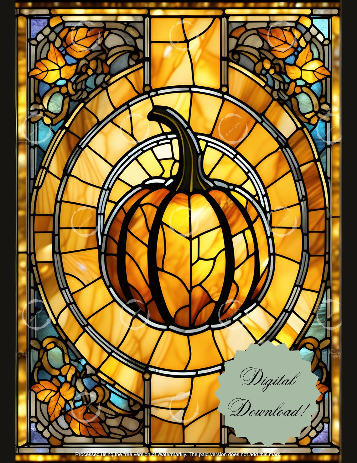 Stained Glass Halloween PNG Bundle - Etsy