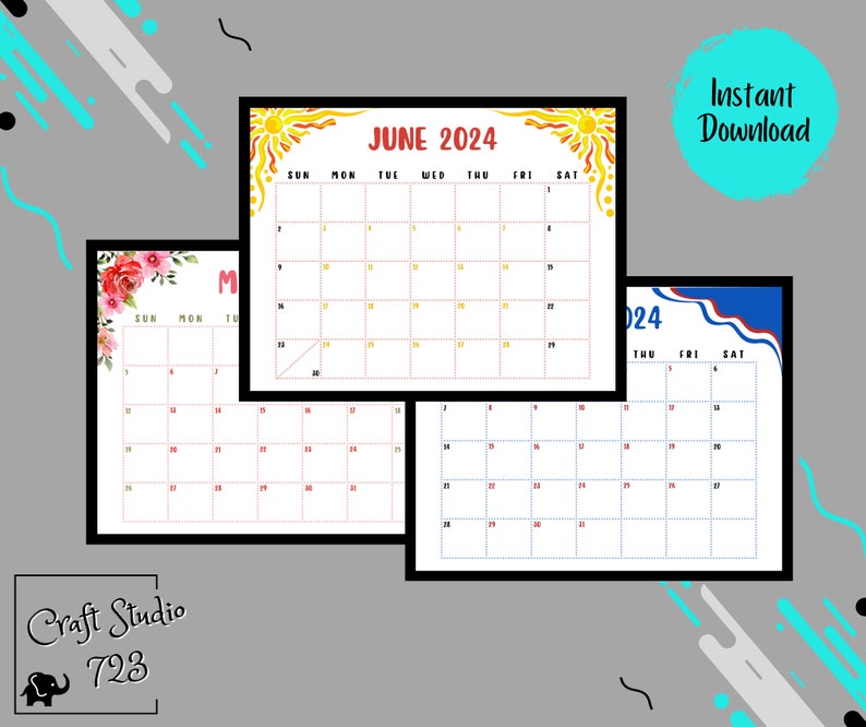 2023-2024 Printable Calendar - Seasonal Calendar - Aug-july - 8.5 X 11 ...
