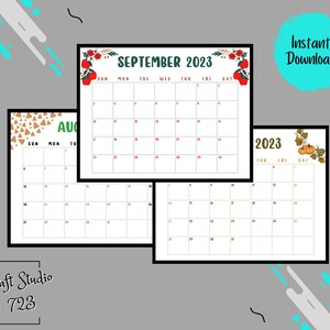 2023-2024 Printable Calendar - Seasonal Calendar - Aug-july - 8.5 X 11 ...