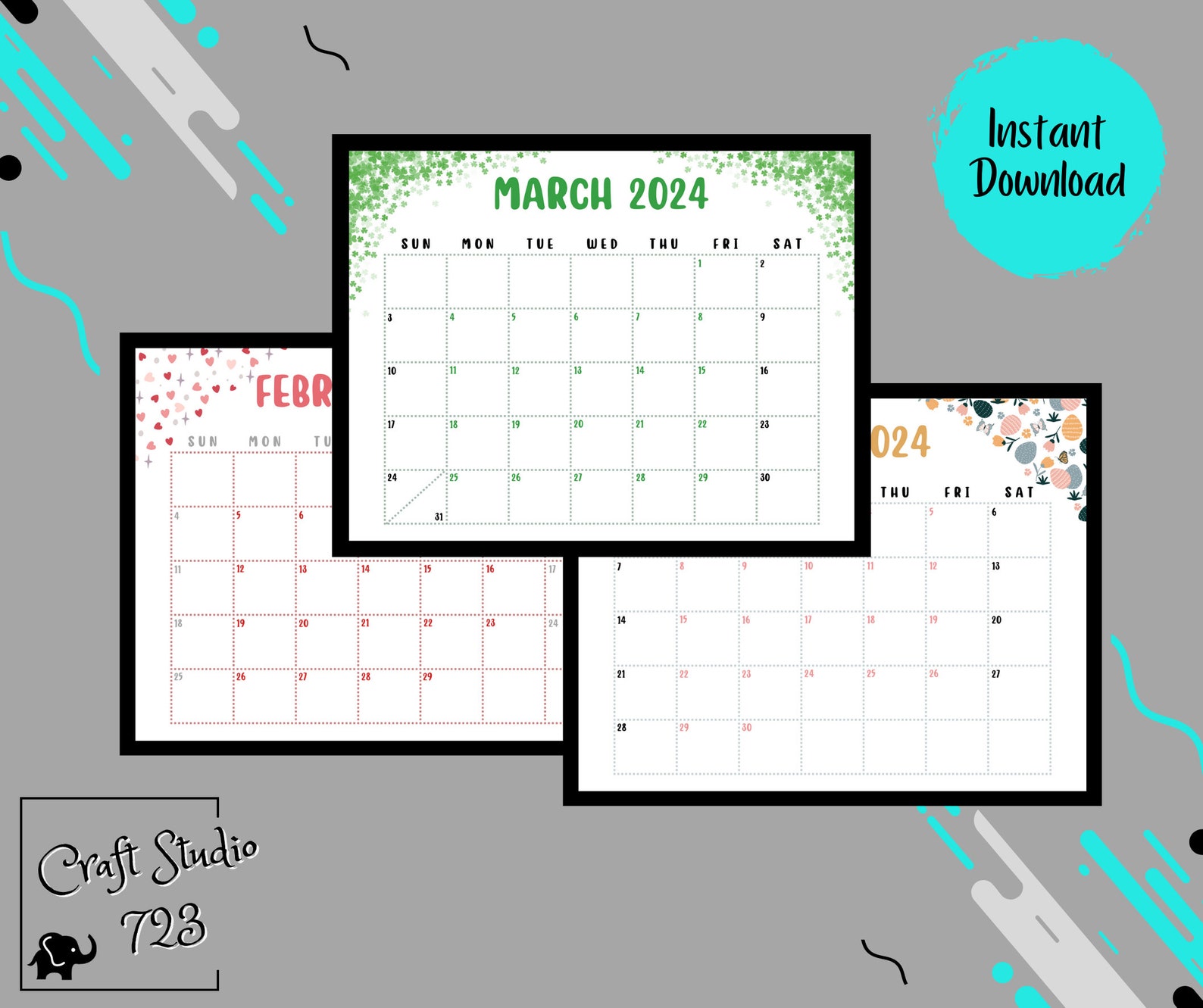 2023-2024 Printable Calendar - Seasonal Calendar - Aug-july - 8.5 X 11 ...