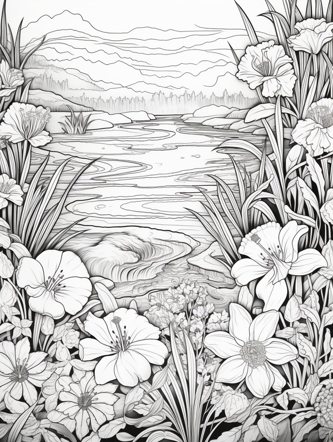 50 Pages - Adult Coloring Pages, Adult Coloring Book, Children's ...