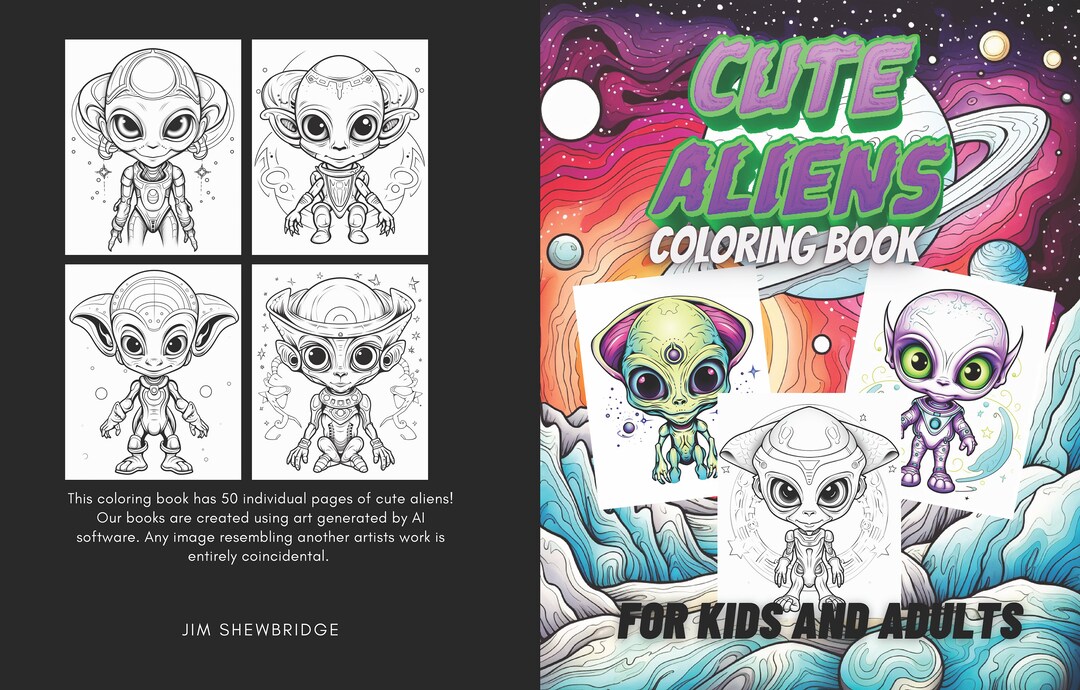 Out of This World Cute Aliens to Color - 50 Coloring Sheets, Printable ...