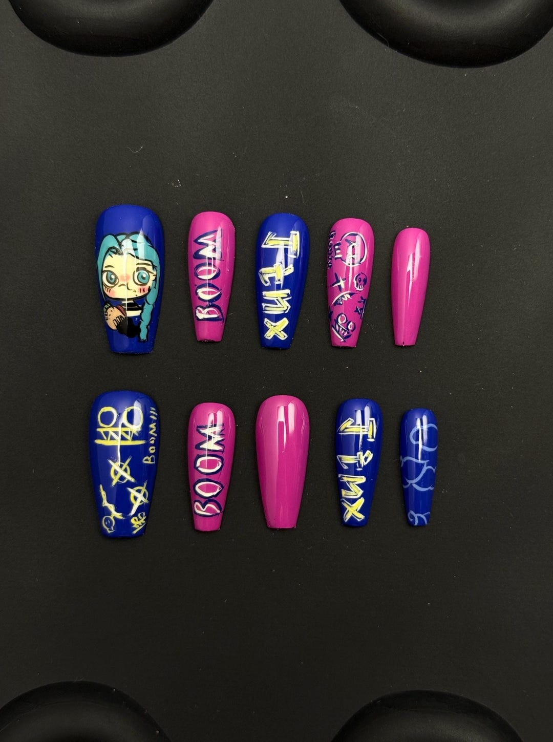 JINX Press on Nail/ 100% Hand Painted - Etsy