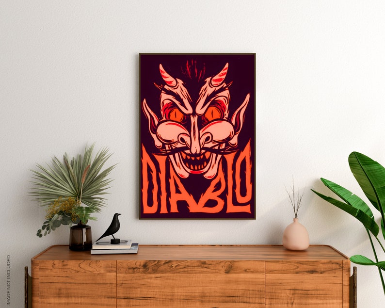 2 Vintage Devil Posters 1 Diablo Poster, Devil Wall Art, Set of 3 ...