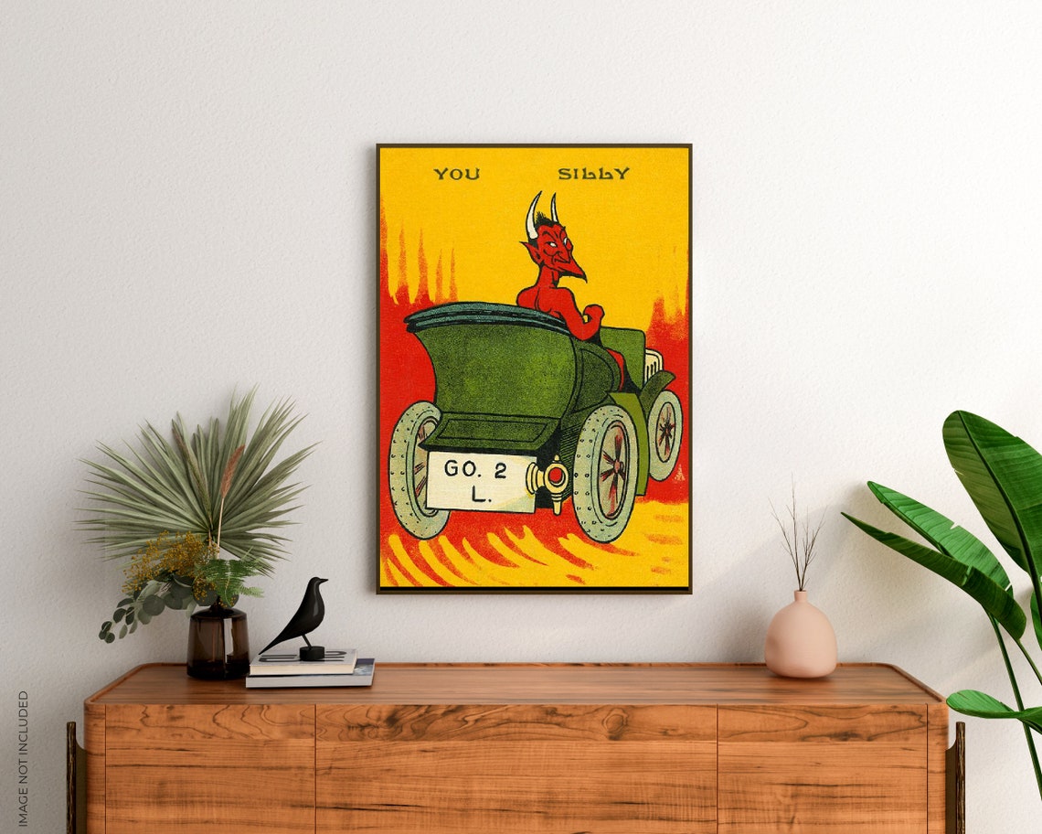 2 Vintage Devil Posters 1 Diablo Poster, Devil Wall Art, Set of 3 ...