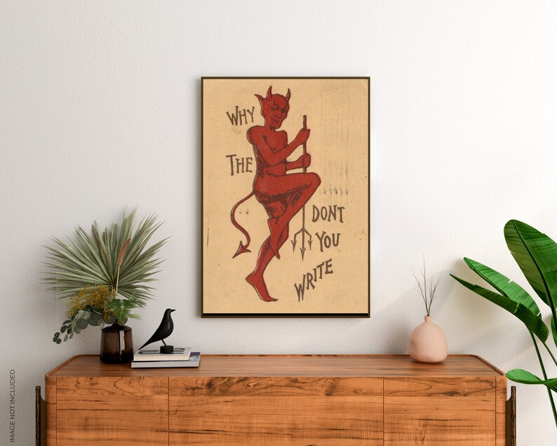 2 Vintage Devil Posters 1 Diablo Poster, Devil Wall Art, Set of 3 ...