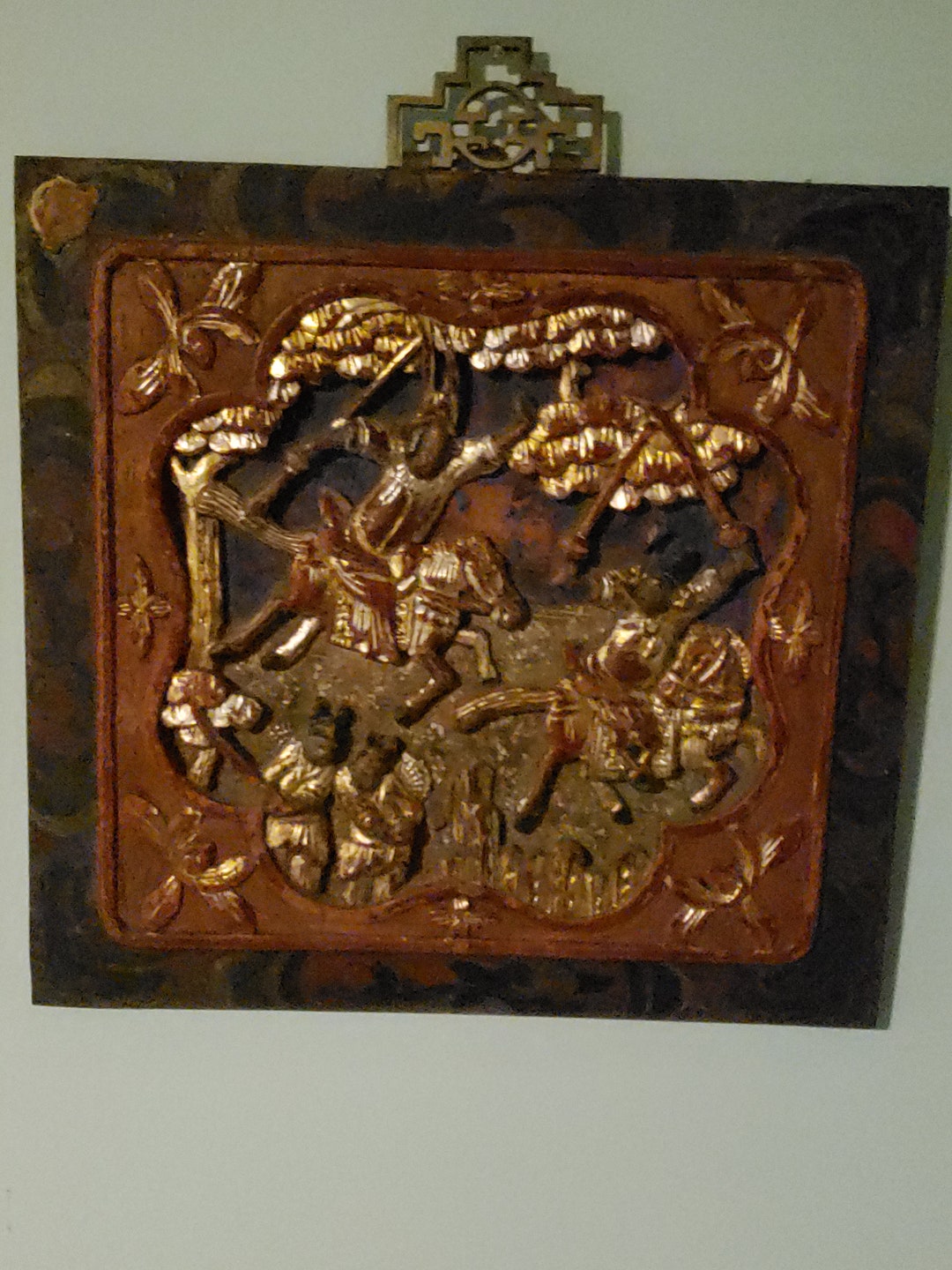 Antique Chinese Wood Battle Scene - Etsy
