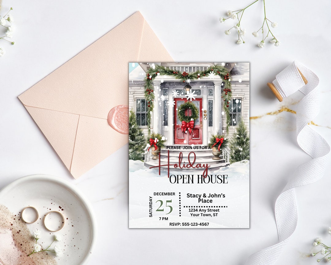 Digital Holiday Open House Invitation | Festive and Customizable Event ...