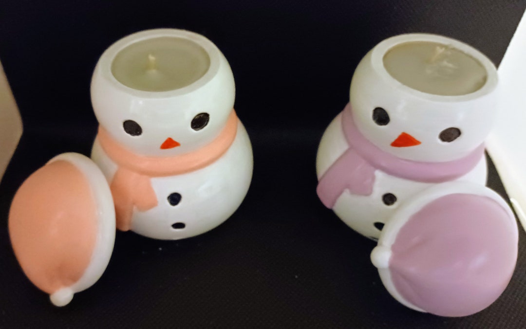 Ceramic Snowman Candle - Etsy